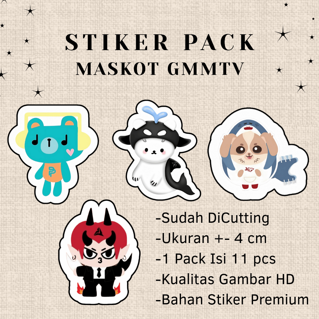 GMMTV Thailand Mascot Stickers Sticker Pack Mascot Polcasan, Domiia ...