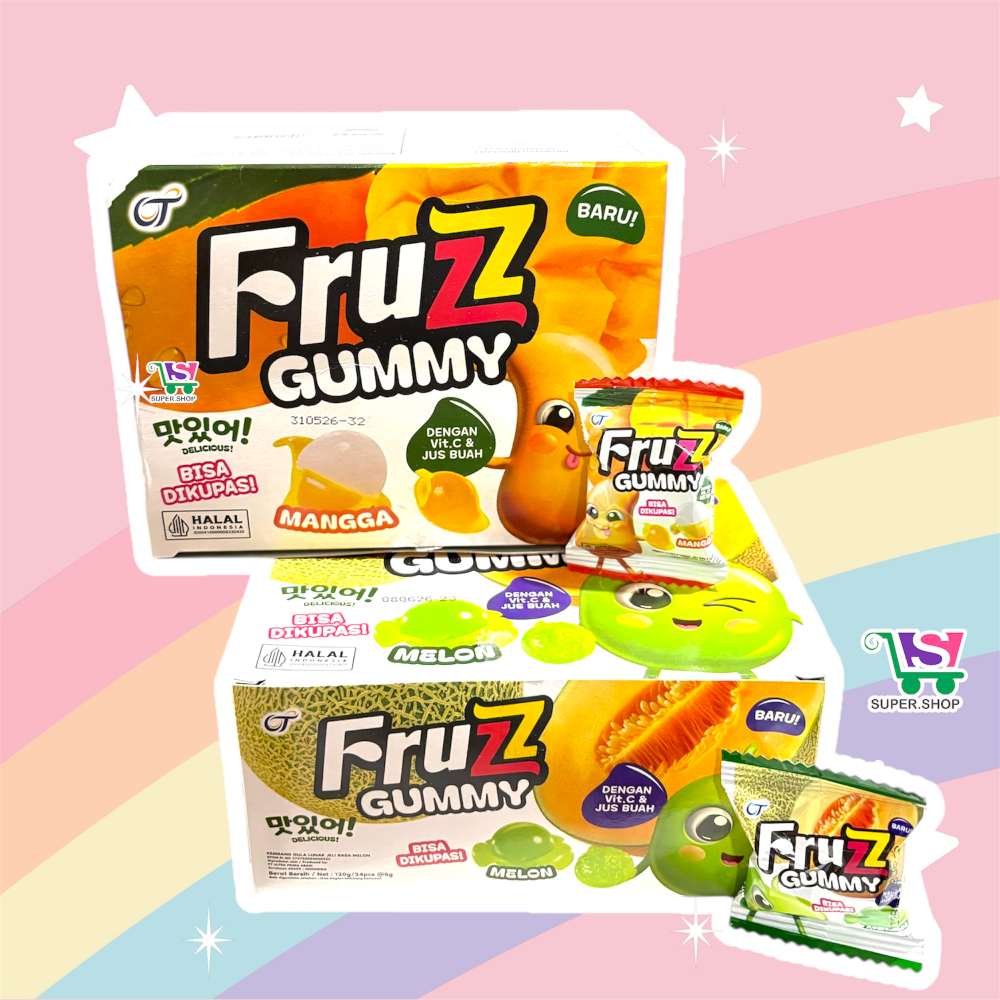 Fruzz GUMMY Candy with vitamin C & Fruit Juice | Contents: 24 pcs/ box ...