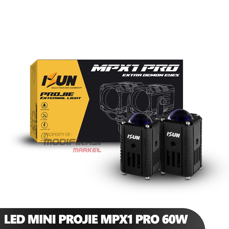 ISUN MPX1 PRO Mini PROJECTOR LED LAMP WITH Blue Lens Demon Eyes AND ...