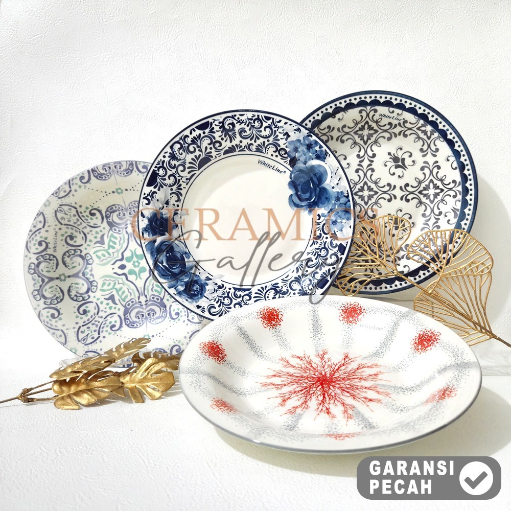 WHITE LINE 1pcs EMERALD Series Omega Dinner Plate 9.25in Lontong Plate ...