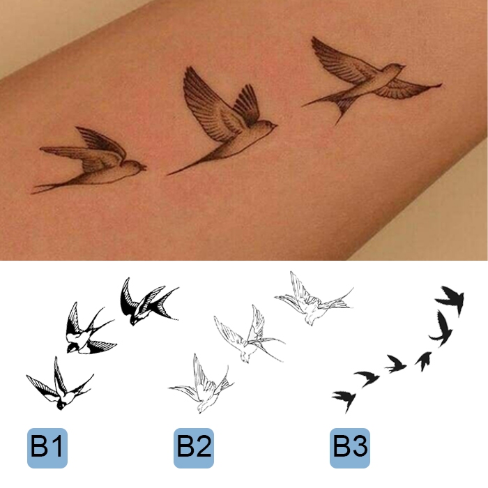 [Bird] Flying Bird Tattoo Lasts 5-7 Days Temporary Tattoo Flying Bird ...