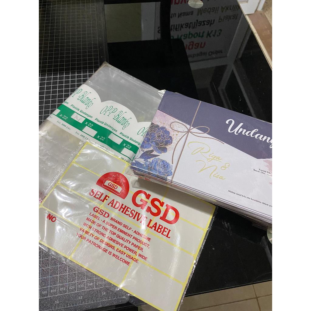 Package of 100 Pcs Raffa Blank Invitations + Plastic + Name Label ...