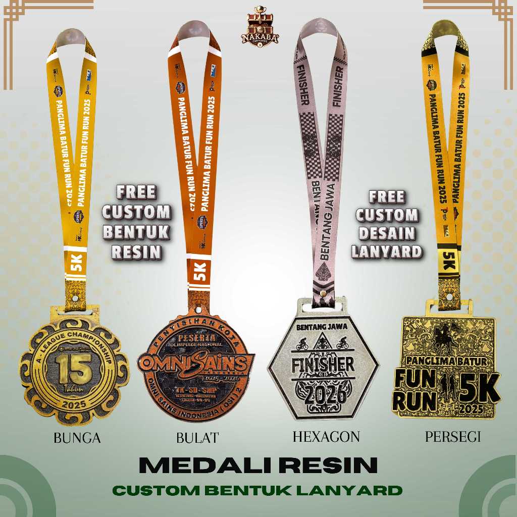 CUSTOM RESIN MEDAL IN SHAPE & LANYARD & THICK | FUN RUN COMPETITION ...
