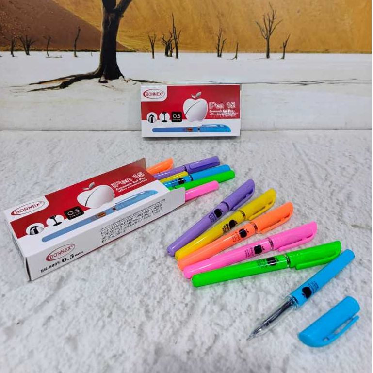 MERAH (WHOLESALE = 12 DOZEN = 144 PCs) GEL PEN BOLLPEN IPEN RED APPLE ...