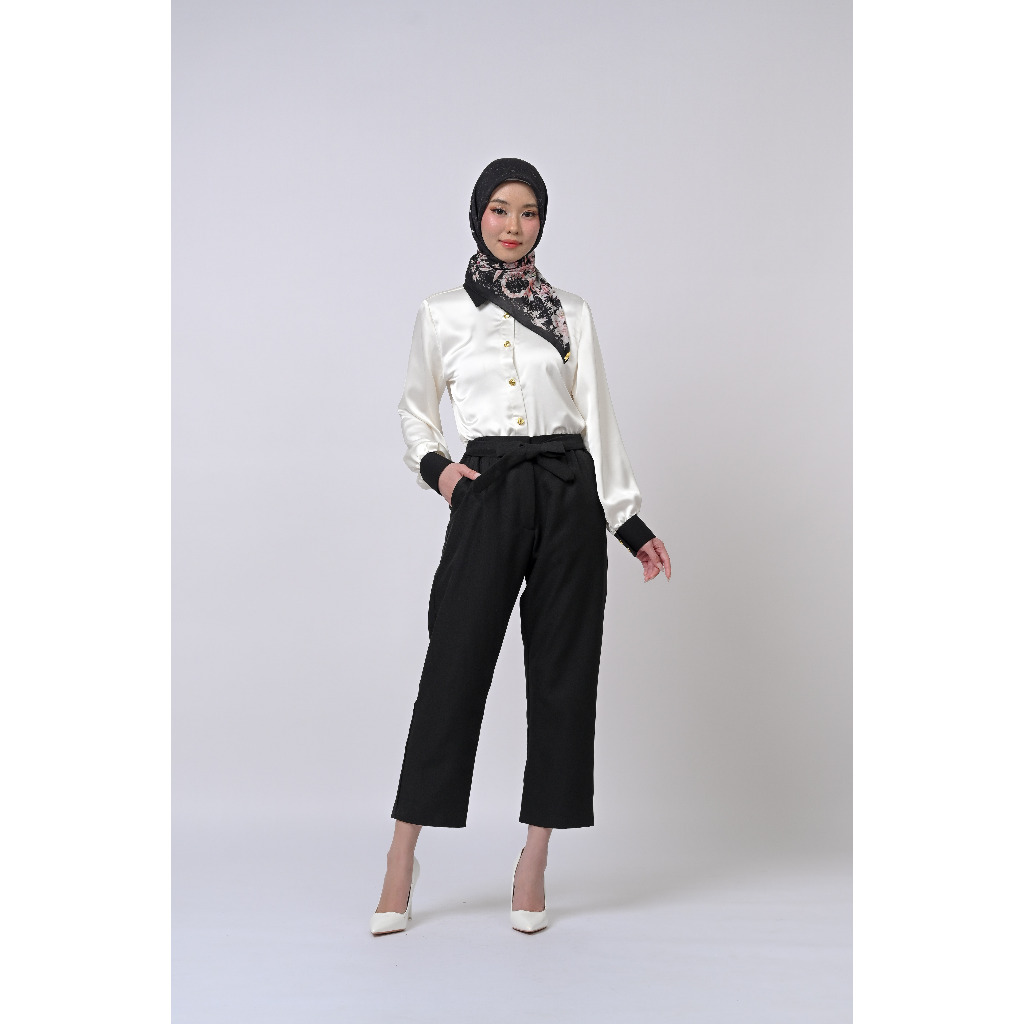 Cuzzie Noa Tapered Basic Pants Tie Waist Women's Long Pants | Shopee ...