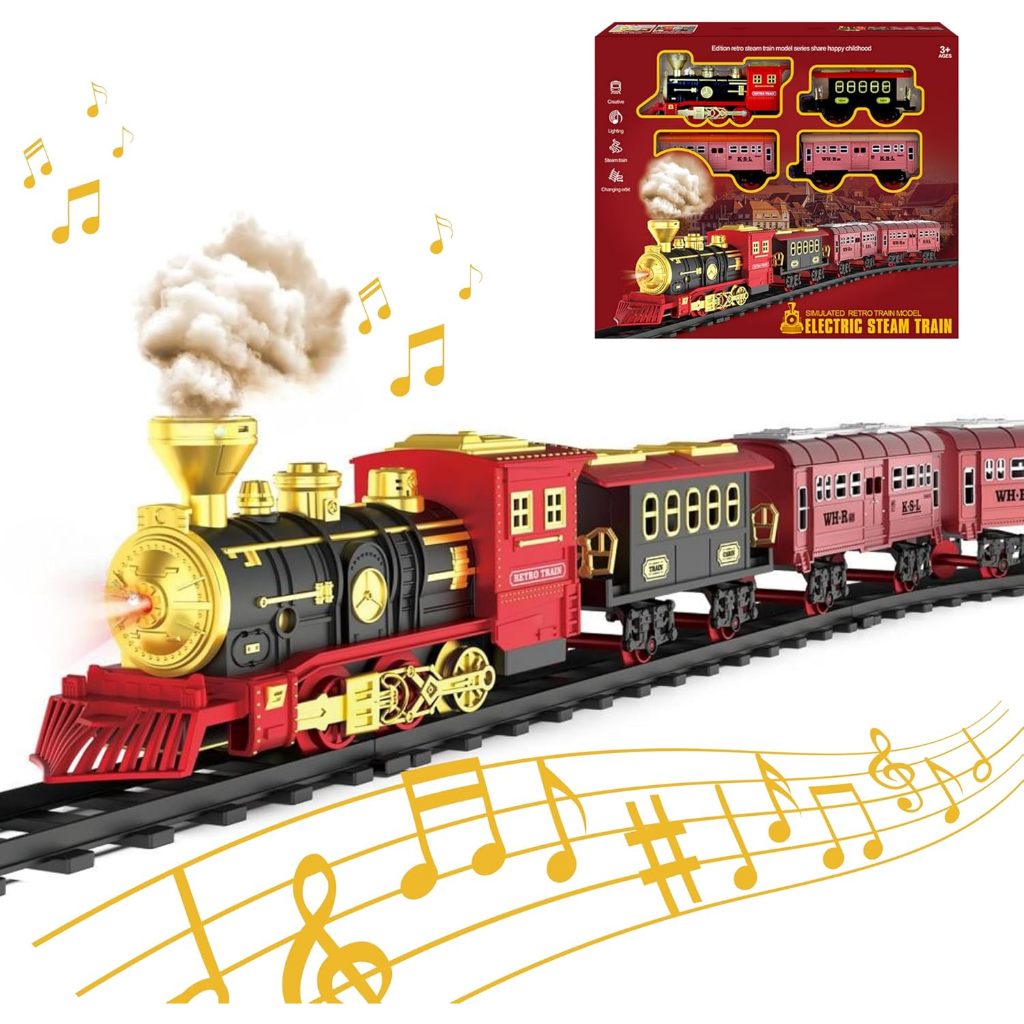 Train Set, Christmas Train Toys for Kids Gifts, Electric Train with 3 ...