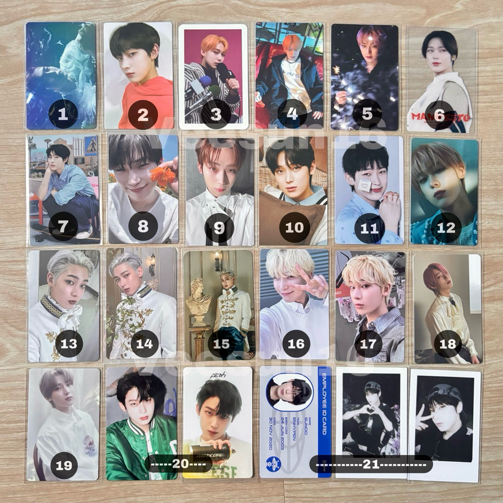OFFICIAL PC PHOTOCARD SUNOO ENHYPEN (DARK BLOOD, ORANGE BLOOD, CARNIVAL ...