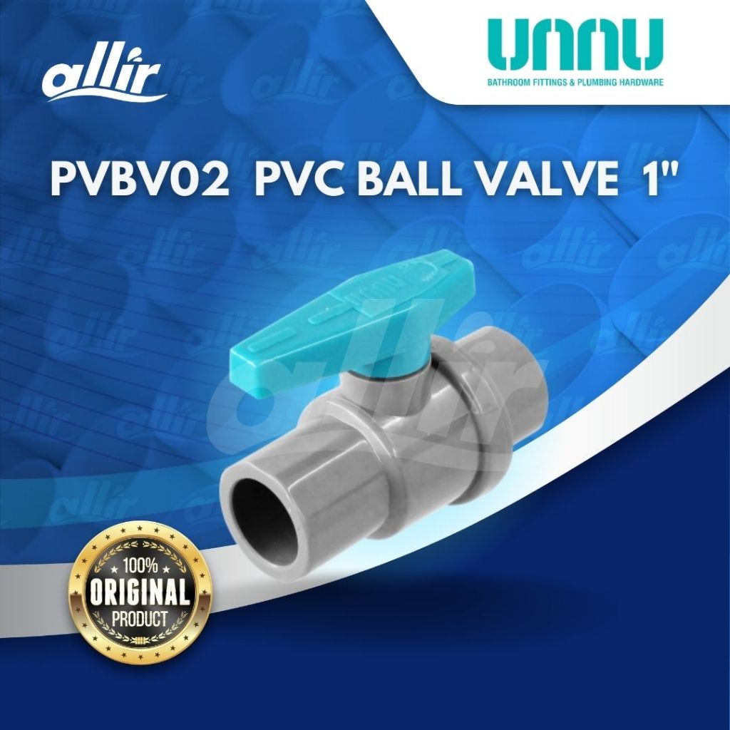 Allir - PVC Ball Valve UNNU PVBV02 1" Stop valve pipe stop faucet ball ...