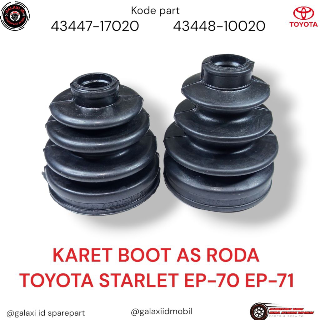 RUBBER BOOT AXLE CV JOINT BEARING KOHEL OUTER INNER TOYOTA STARLET EP ...