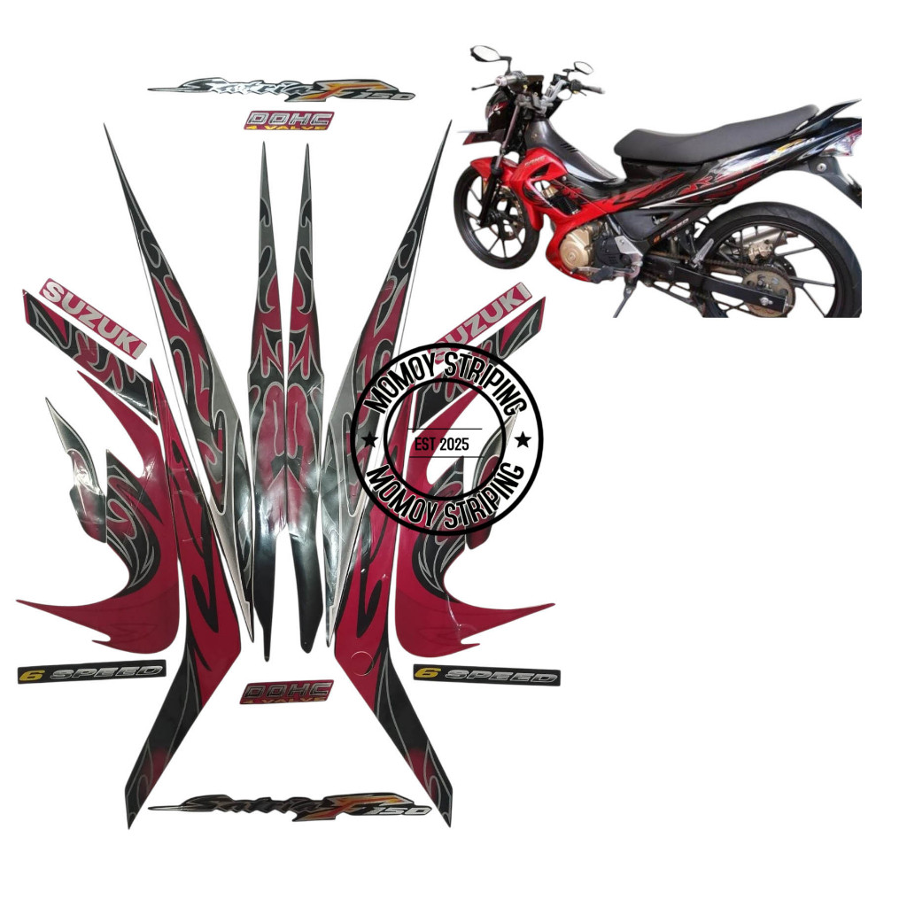 MERAH BEST RED SATRIA FU 2010 STRIPING STICKER | Shopee Philippines