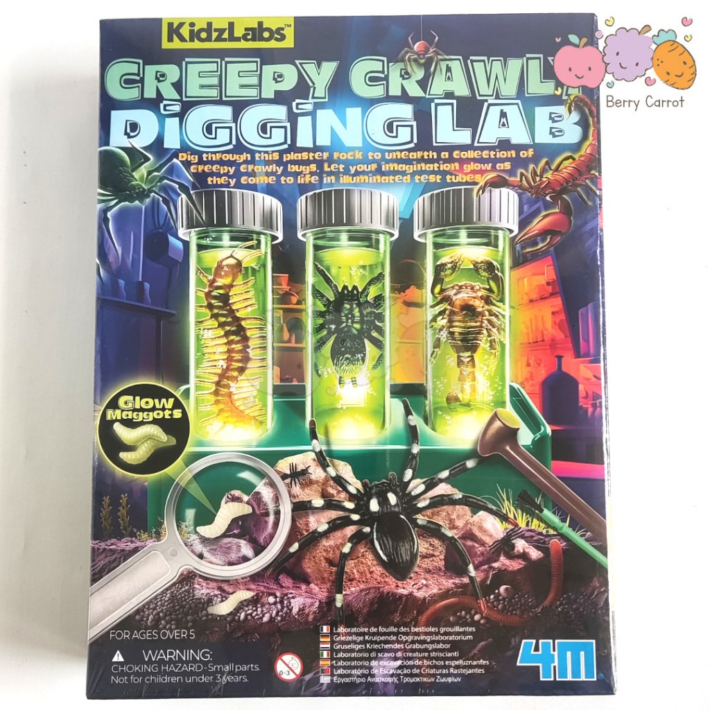 4M Kidzlabs Creepy Crawly Digging Lab with glow maggots educational ...