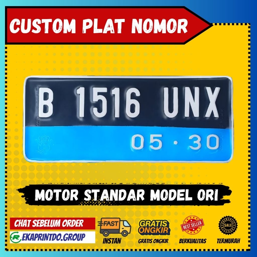 Print Custom Electric Motorcycle License Plates, Standard Black Base ...
