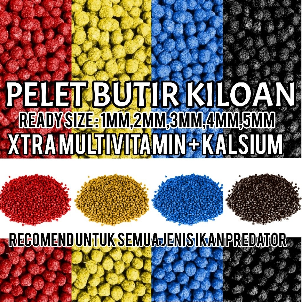 1kg Red Yellow Blue Black Pellets for All Types of Predator Fish ...