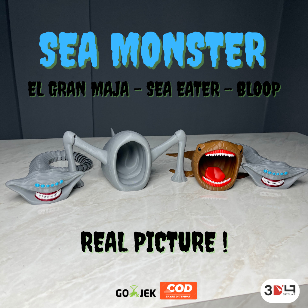 Sea Monster Toys | El Gran Maja | Bloop | Sea Eater Articulation Can Be ...
