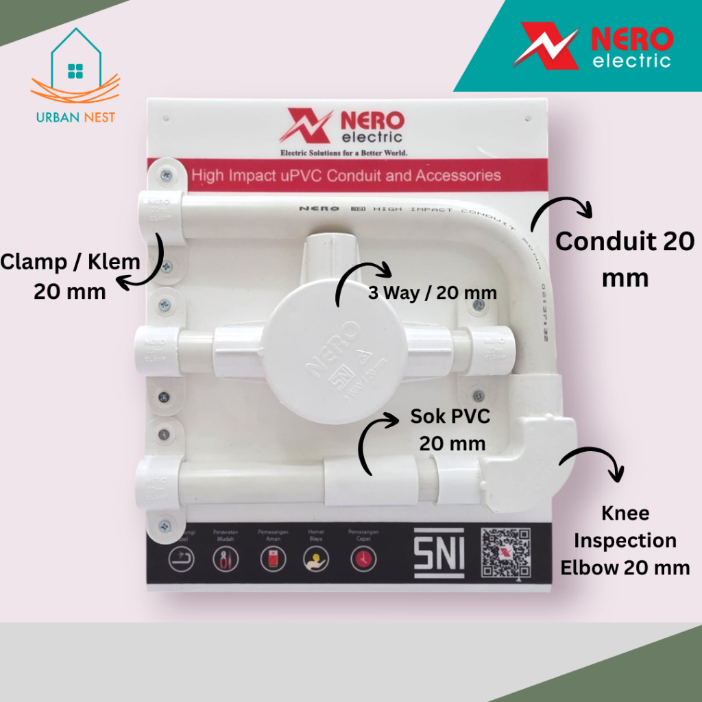 NERO PVC Conduit T Box Saddle Clamp Knee Clamp Keni Sok Coupling Socket ...