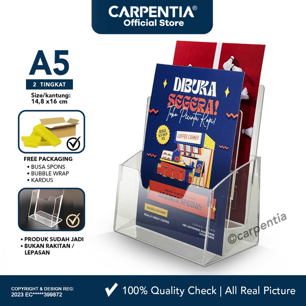 Carpentia | 2-Tier Acrylic Brochure Holder, size. A5 - 2-Tier Type E ...