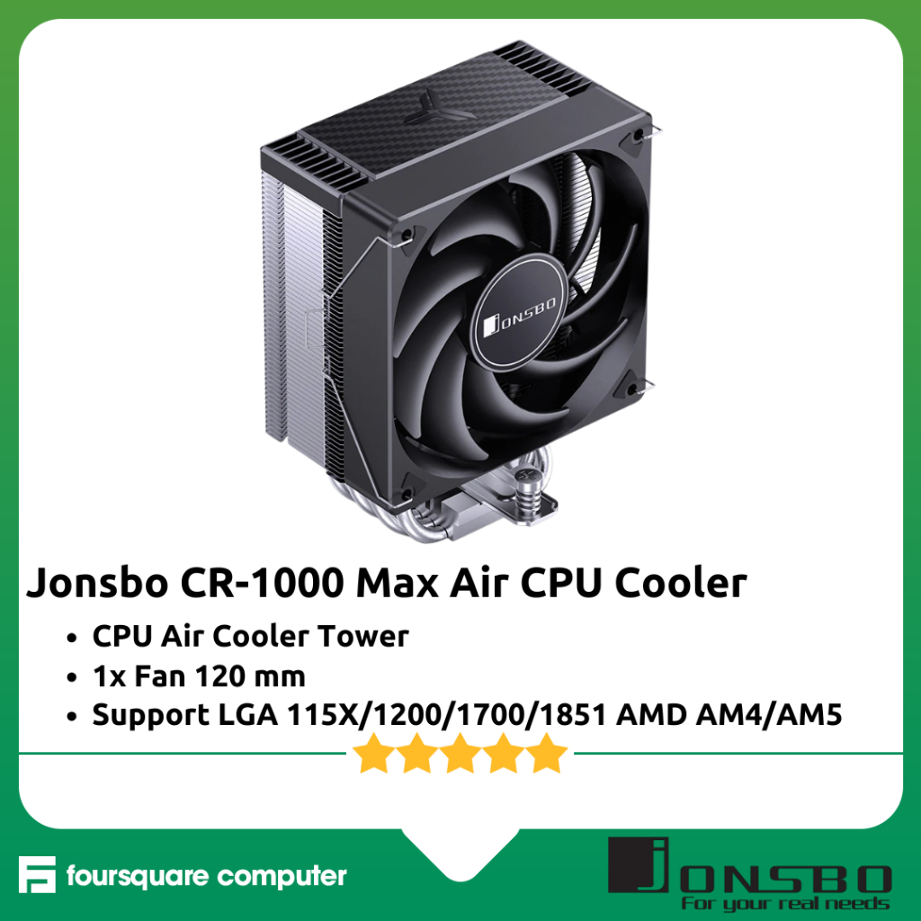 Jonsbo CR-1000 Max Air CPU Cooler Computer Tower 6x Heatpipe Black ...