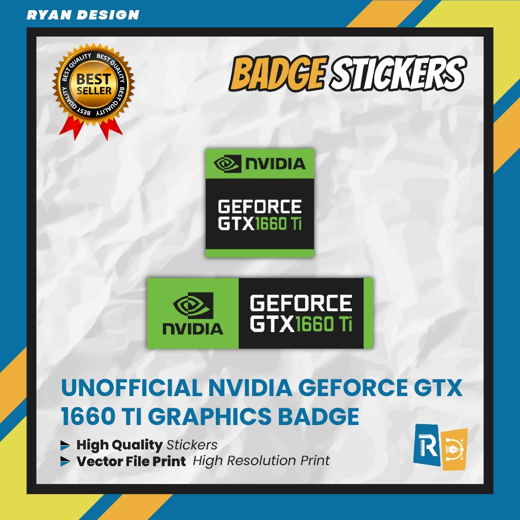 Nvidia Geforce GTX 1660 TI Hologram Logo Sticker Badge Graphic Card ...