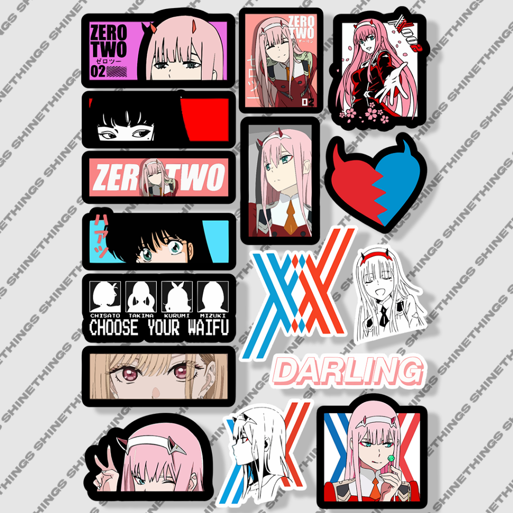 Anime Zero Two Anya Darling Sticker || Waterproof Aesthetic stickers ...