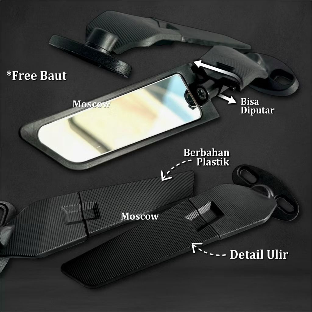 Motorcycle Winglet Mirror Sport Stealth Fairing Universal Cbr 150r ...