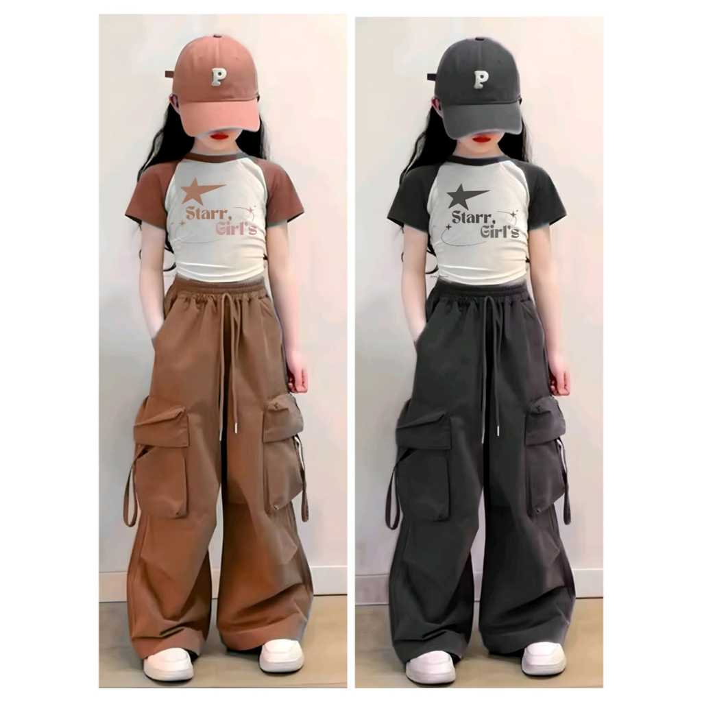 KATUN One Set of Girls' Cargo Pants Skena Star Girl Ages 1-12 Years ...