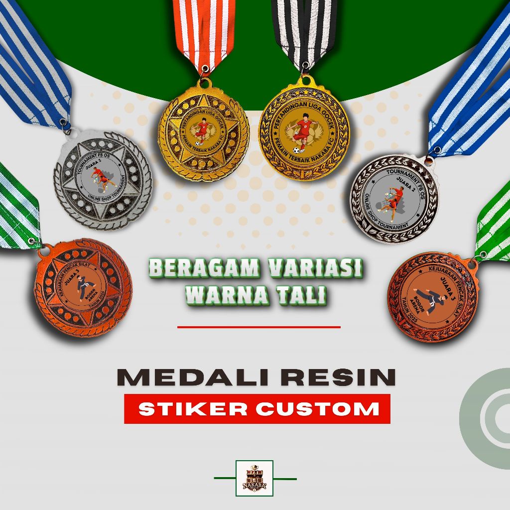 Custom Resin Medals Gold Silver Bronze Stickers + Rope | Award I ...
