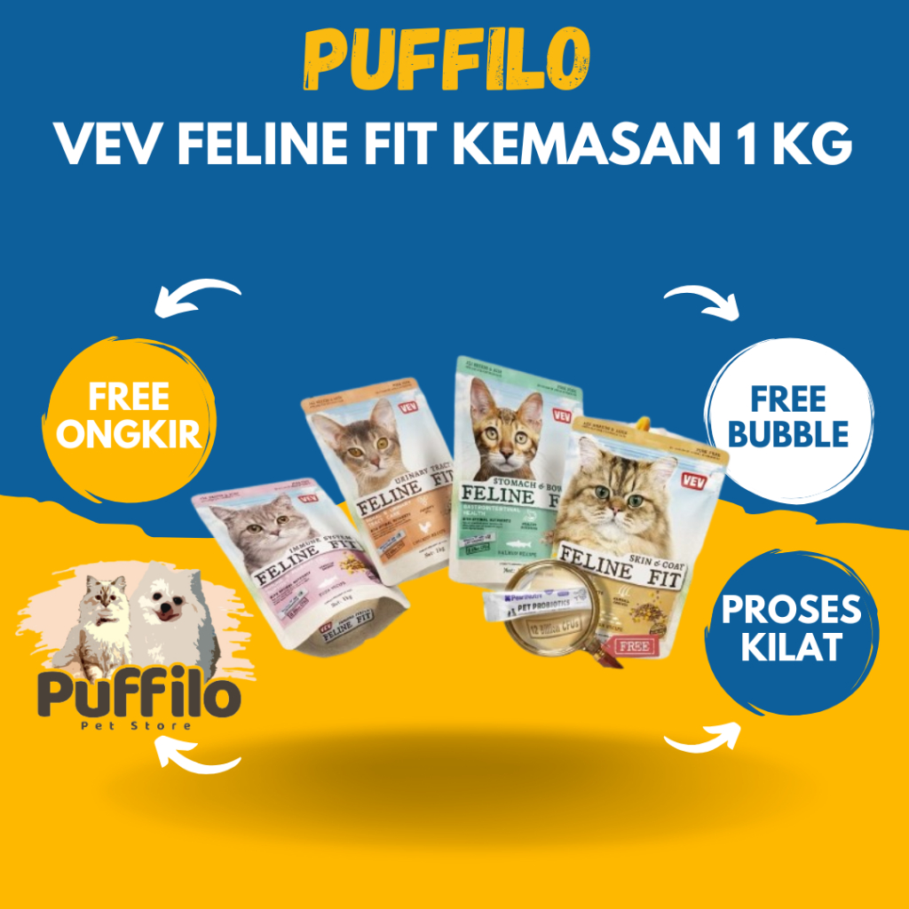 VEV Feline Fit 1 KG Dry Cat Food All Life Stage Packaging | Shopee ...