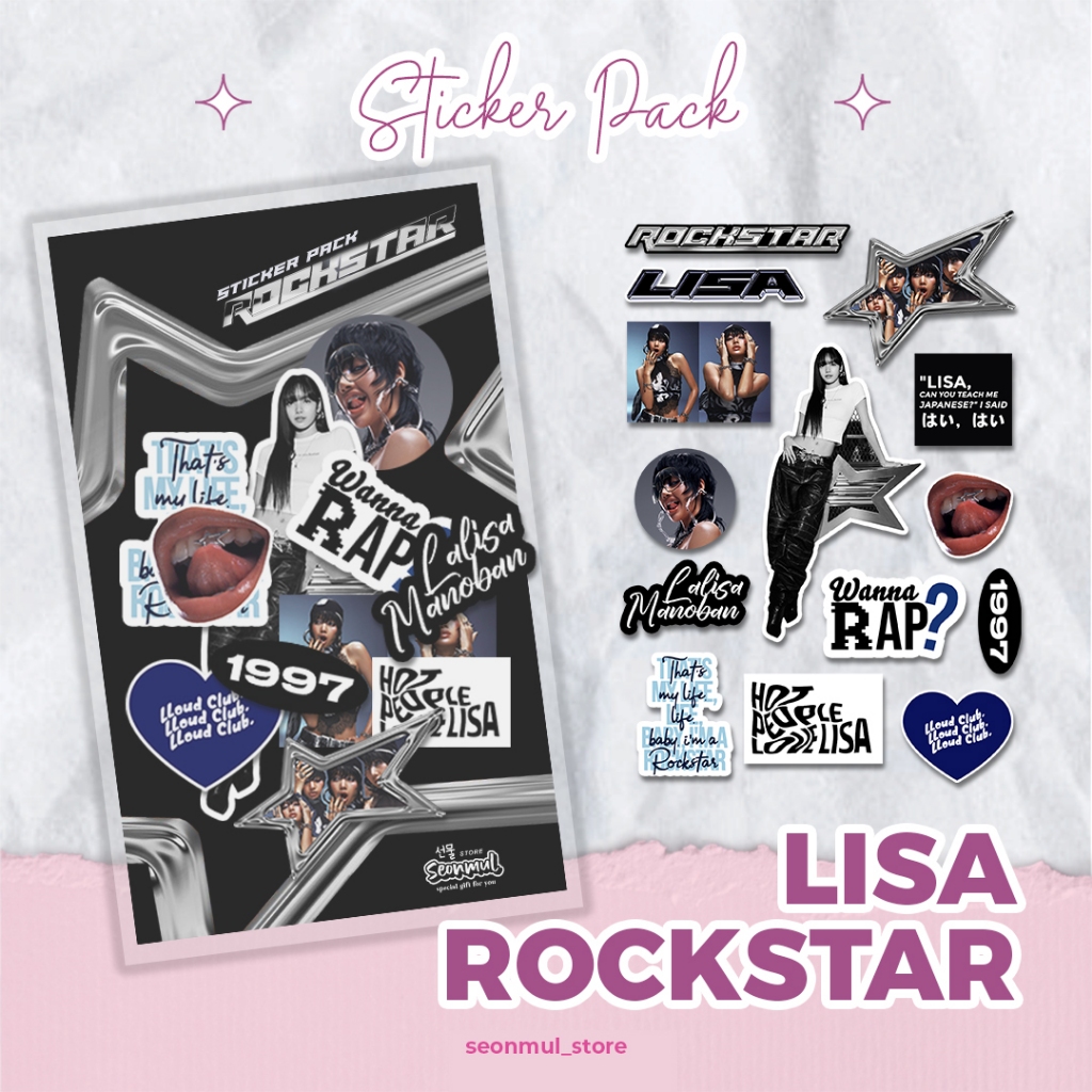 LISA ROCKSTAR STICKER KPOP NCT LISA BLACKPINK STICKER/ Die Cut Sticker ...