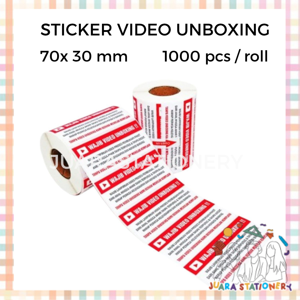 (1356) Thermal Unboxing Sticker 70x30 mm 1000 pcs Unboxing Sticker ...