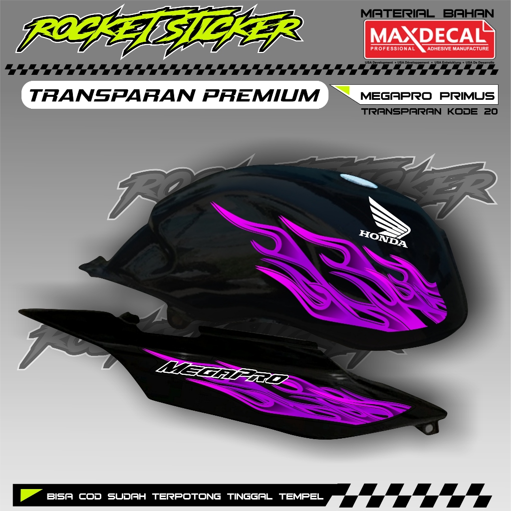 MEGAPRO PRIMUS Striping MEGAPRO PRIMUS UV TRANSPARENT Sticker Variation ...