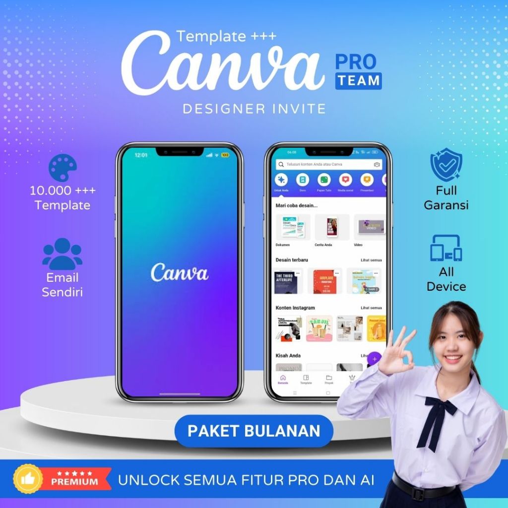 10,0000+ CANVA PRO PREMIUM DESIGNER INVITE READY TO USE AI All Device ...