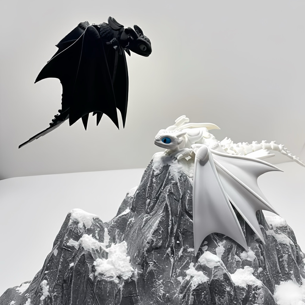 3D Print Night Fury Action Figure (Toothless) & Light Fury – HTTYD ...