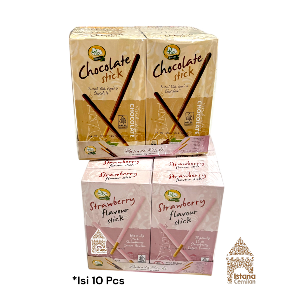 Denex Chocolate Stick Biscuits Strawberry/ (10 pcs) | Shopee Philippines