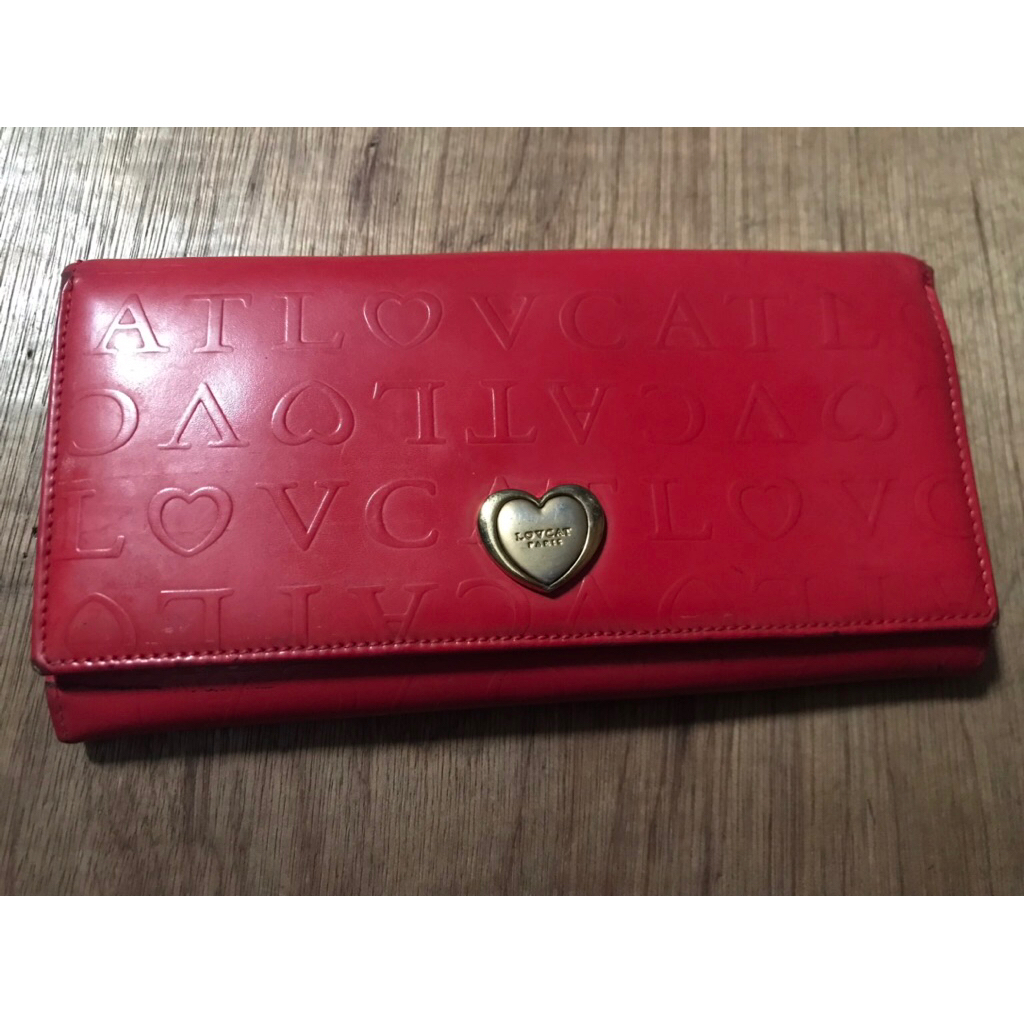 MERAH Preloved lovcat paris red wallet | Shopee Philippines