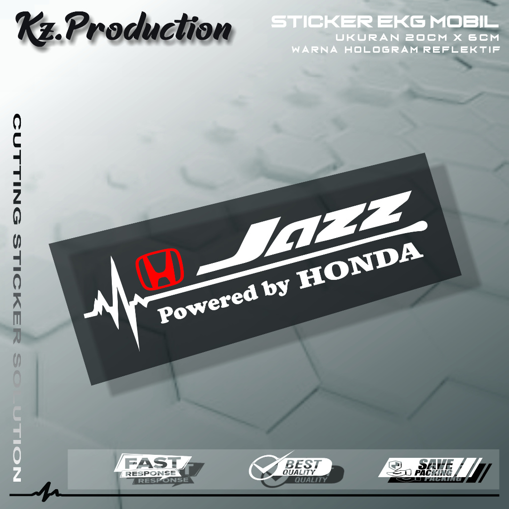 Honda Jazz Car Window Cutting Sticker with Heart Rate Motif EKG Honda ...