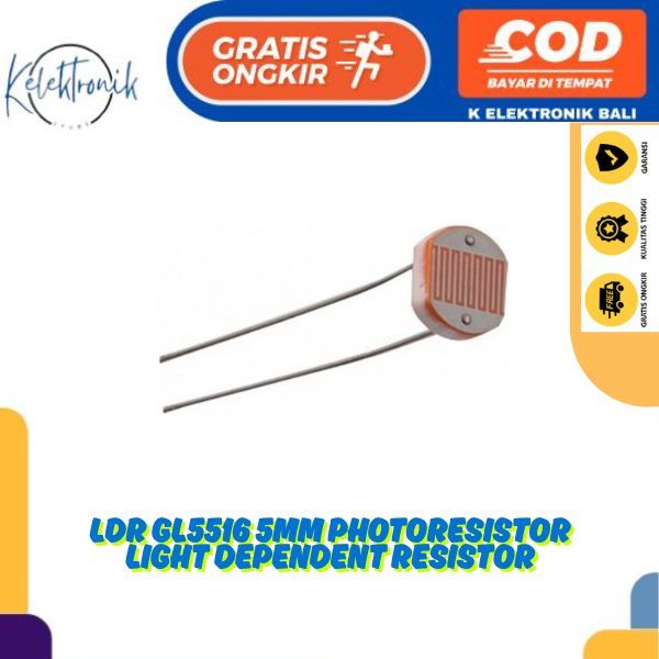 CAHAYA LDR Sensor 5mm Light Sensor Light Dependent Resistor LDR ...