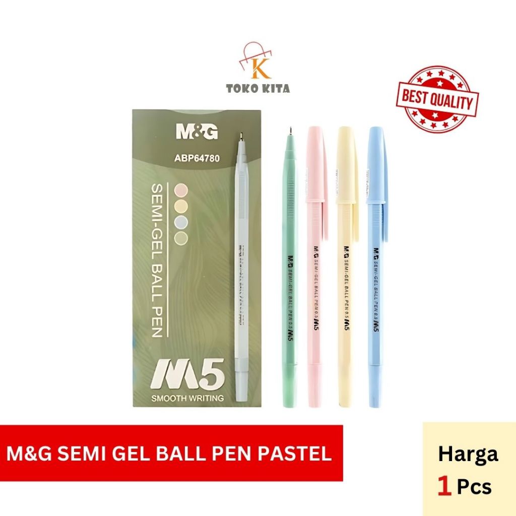(1Pcs) M&G Semi Gel Ball Pen Pastel Series Black Ink Ballpoint Pen ...