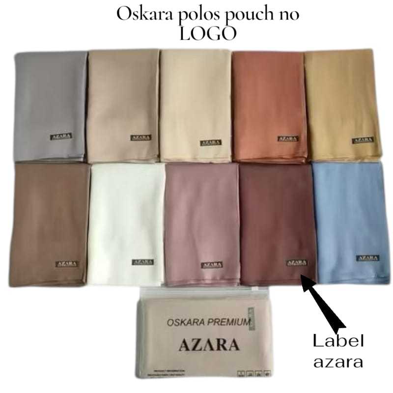 10 Oskara Plain Square Hijabs with Premium Laser Cut Pouch Azara (1 ...