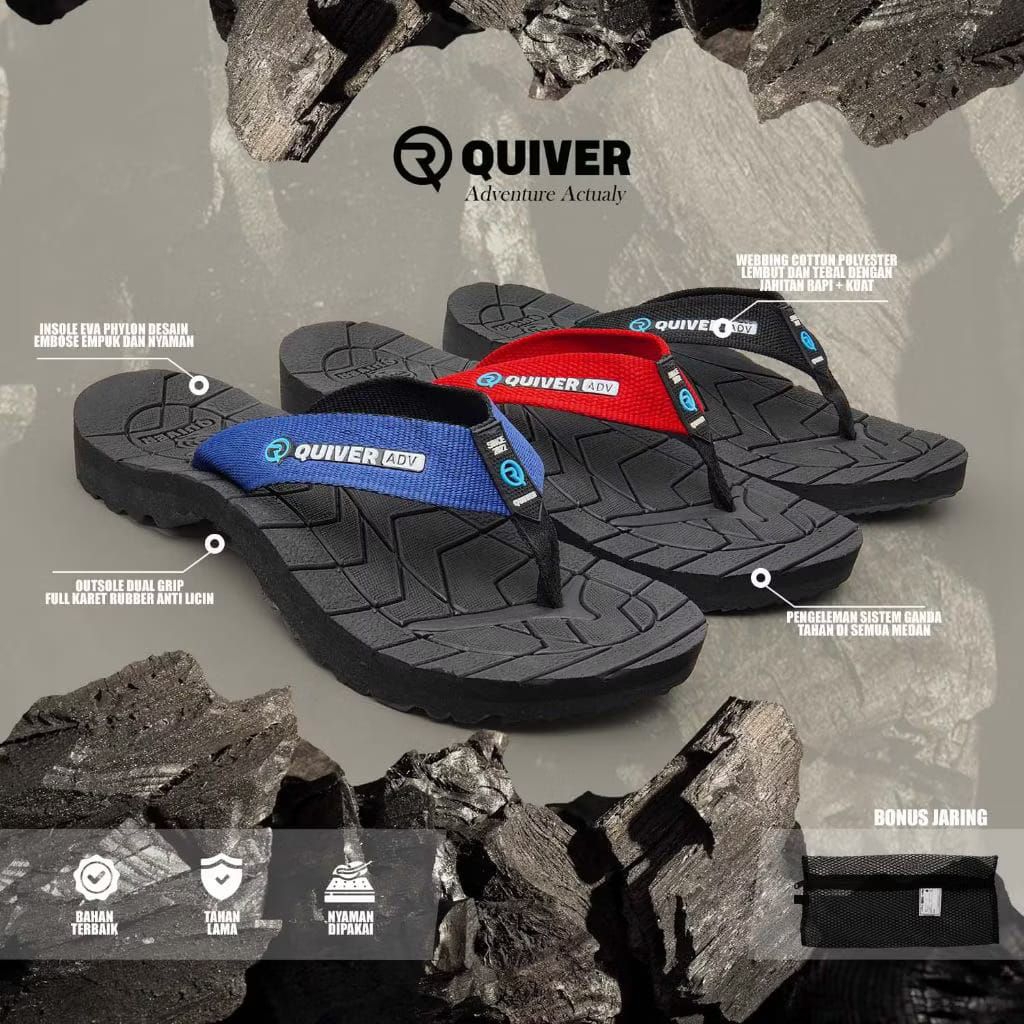 Quiver Outdoor Flip Flops Hiking Sandals for Men and Women | Shopee ...