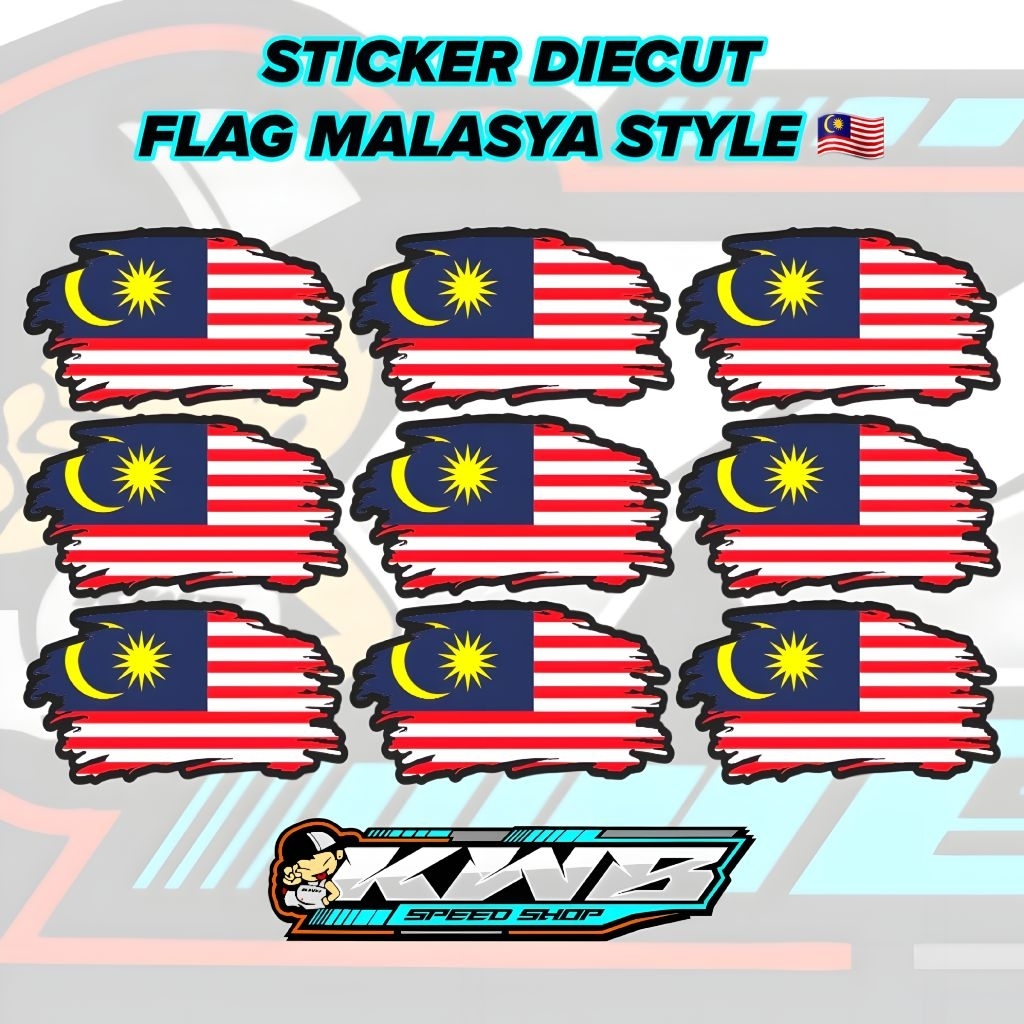 Malaysian style sticker, flag sticker, Malaysian style logo, size 6cm x ...