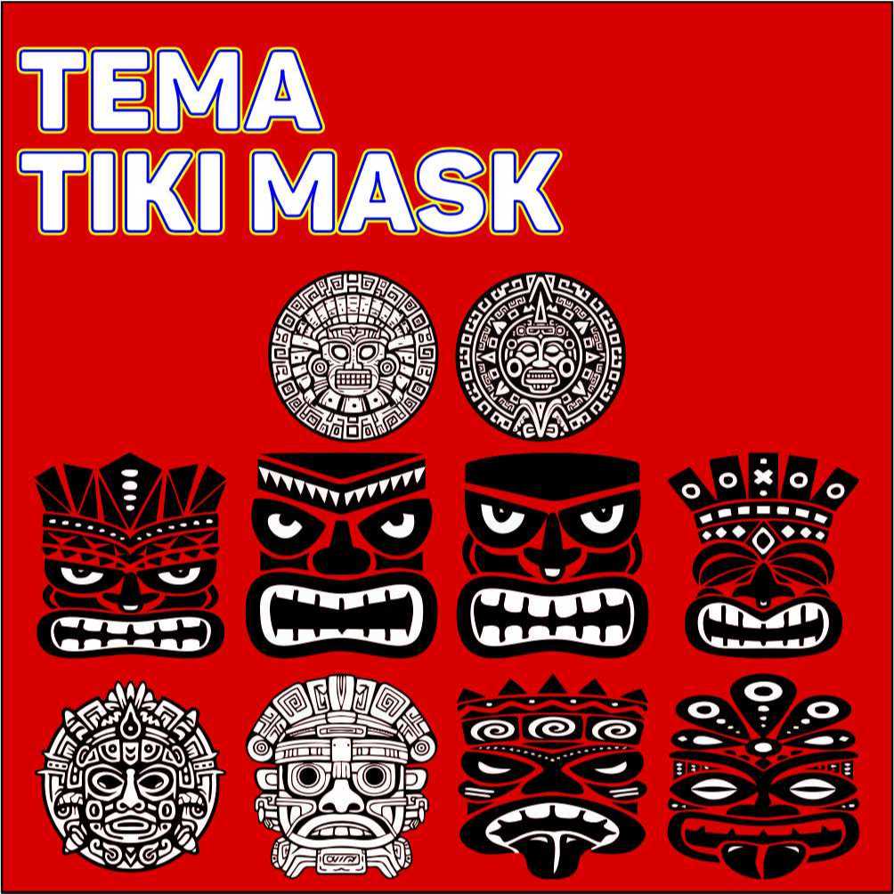 TIKI MASK THEME IRON-ON SCREEN PRINTING VOL.1 / DIRECT DTF SCREEN ...