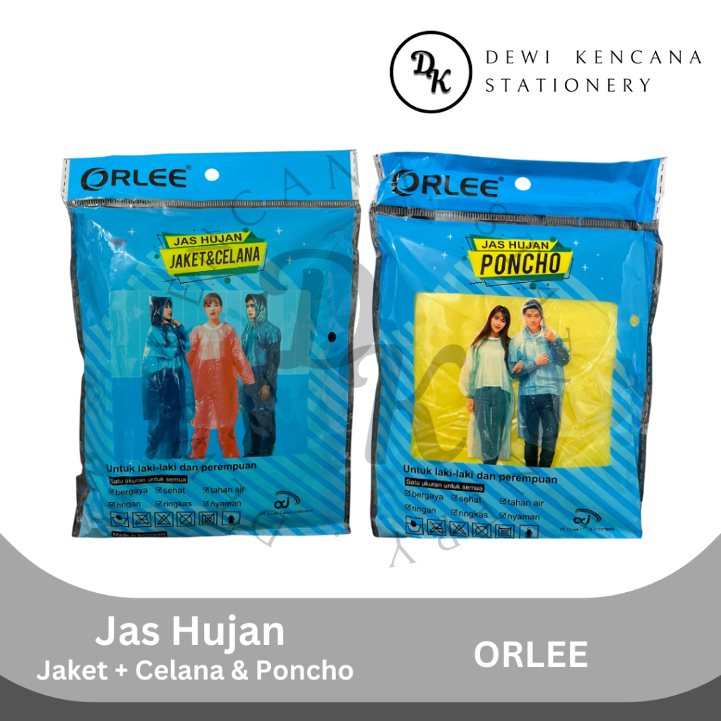 Orlee Plastic Raincoat All Size Set Jacket + Pants and Poncho 1 pcs ...