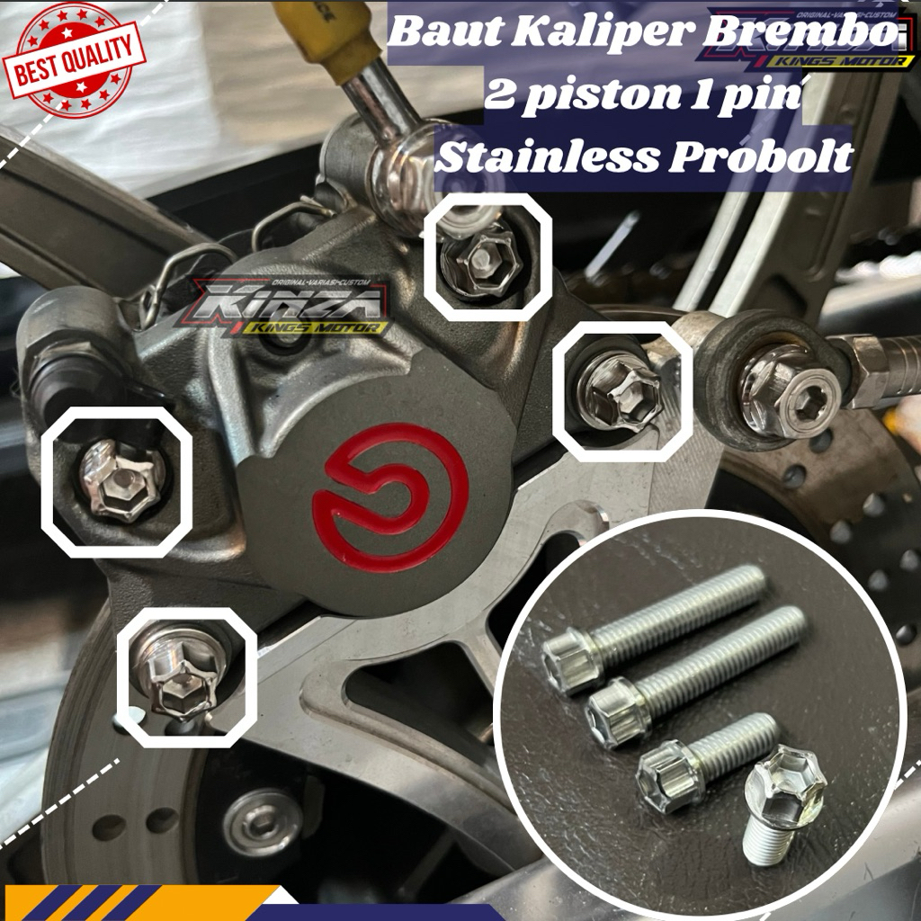 1 SET OF CALIPER BOLT BREMBO 2 PISTON STAINLESS CNC PROBOLT CALIPER ...