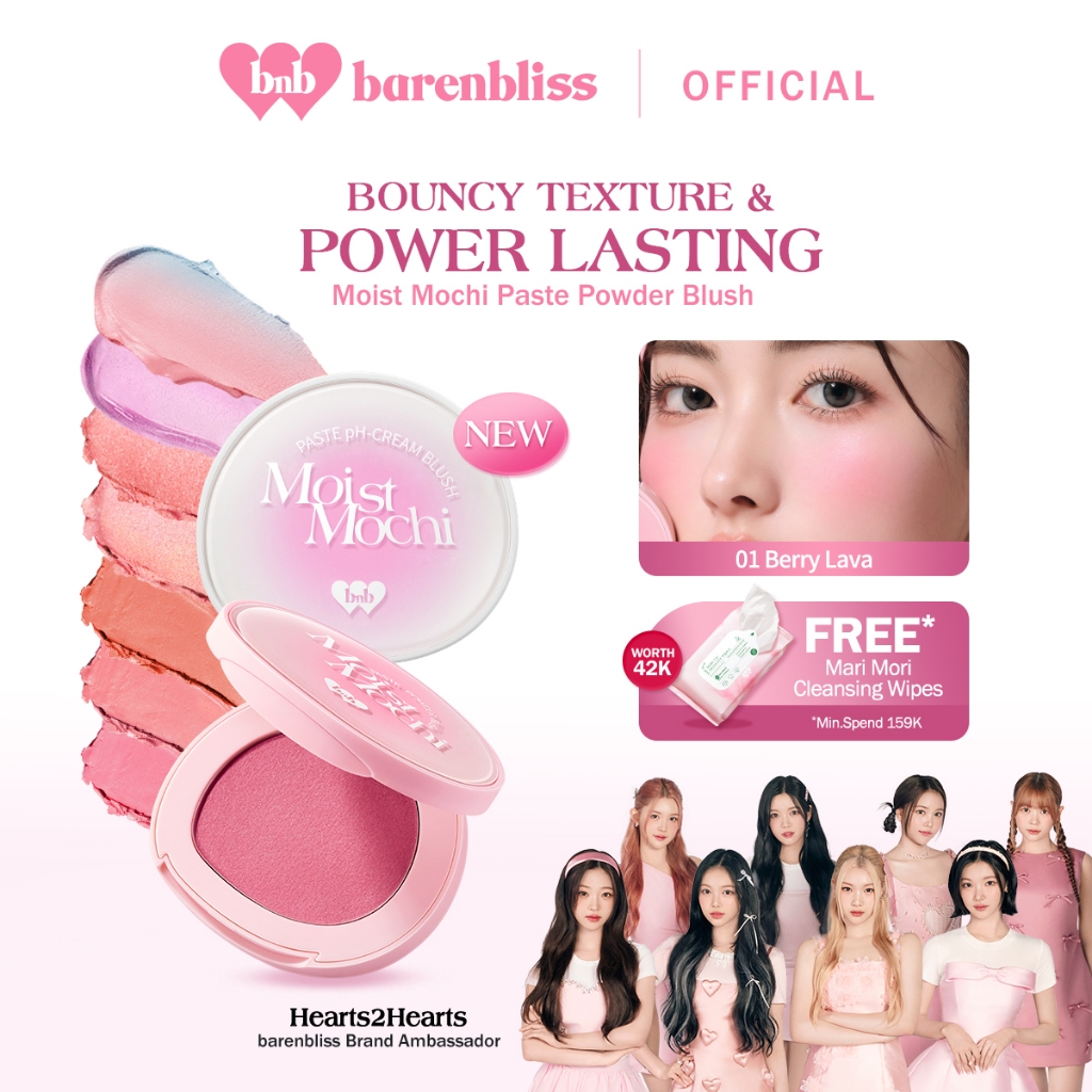 [NEW SHADE] BNB barenbliss Moist Mochi Paste Powder Blush 12H Lasting ...