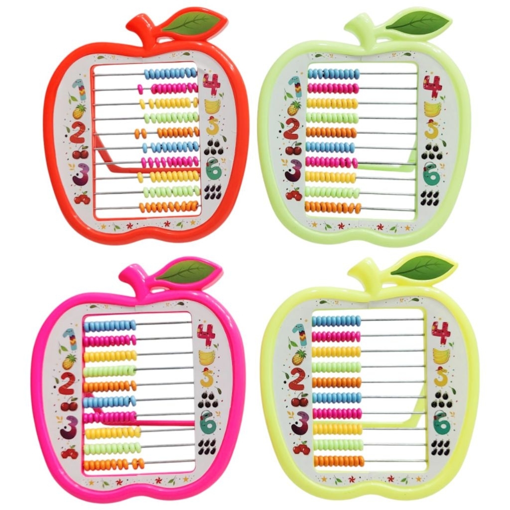 1175 Abacus Counting Tool / 4 Color Apple Character Abacus Counting Toy ...