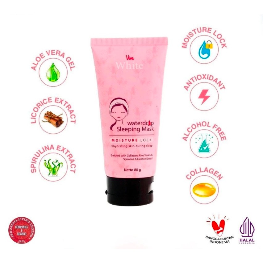 Viva White Sleeping Mask Collagen Aloe Vera 80g | Shopee Philippines