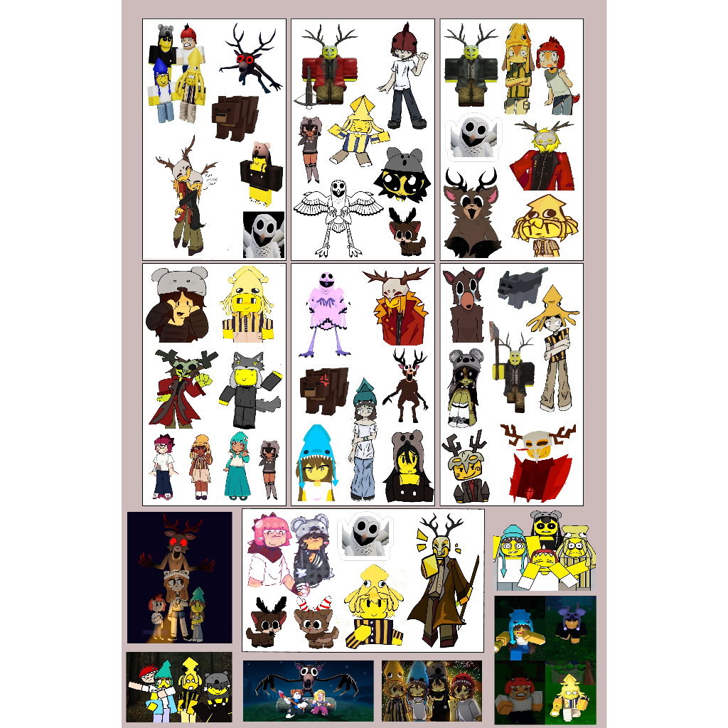STICKER SET 99 NIGHT IN THE FOREST ROBLOX CONTENTS 52PCS VIRAL GAME ...