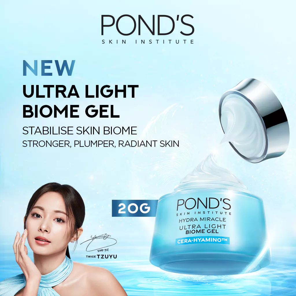Ponds Hydra Miracle Ultra Light Biome Gel - Brightening Moisturizer Gel ...