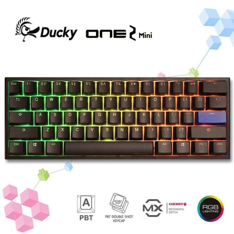 Mechanical Keyboard Ducky One 2 Mini Black Case RGB LED BNOB Non ...