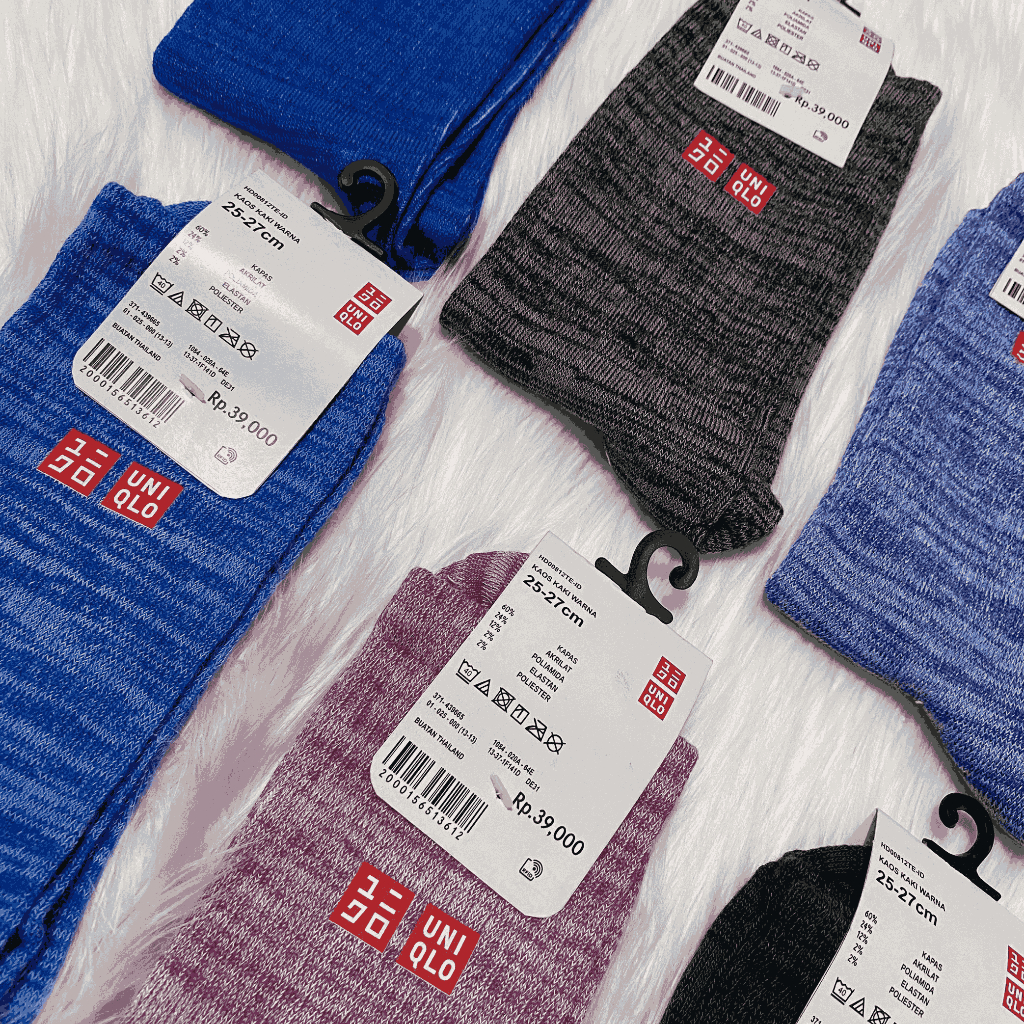 Uniqlo Socks Unisex Two-Tone Socks All Sizes | Shopee Philippines